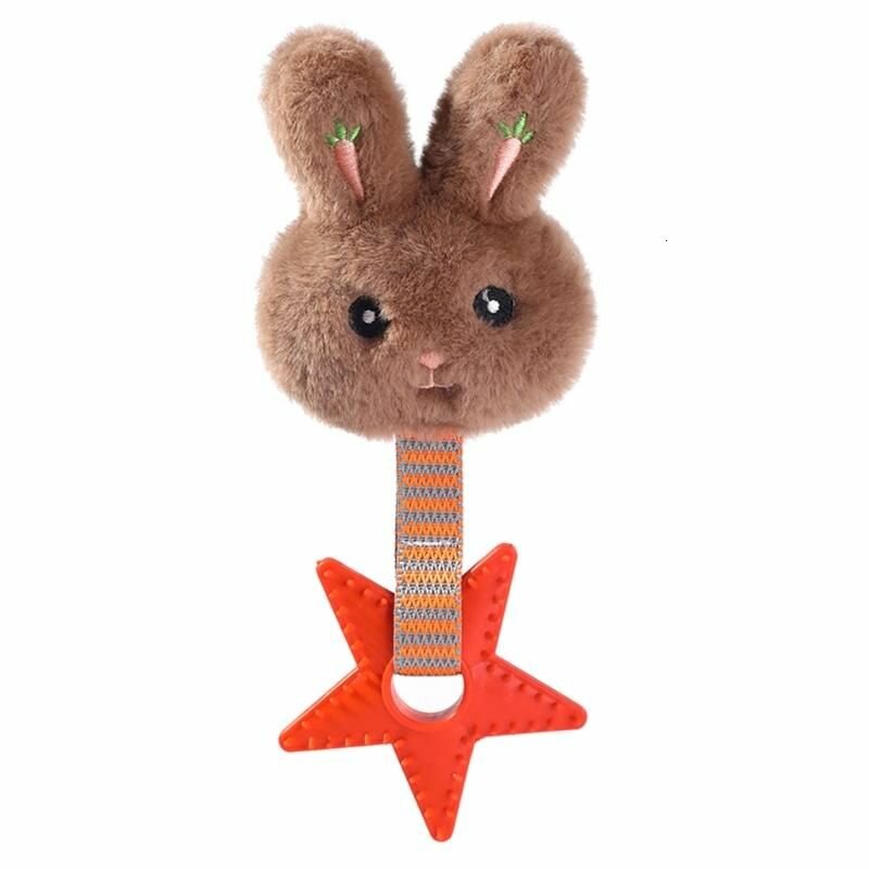 Пищащая игрушка для щенков, милая, из плюша, мягкая TPR, для щенков, - кофейный кролик