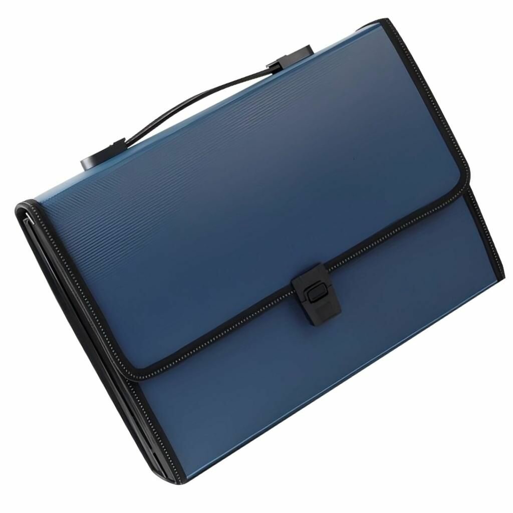 Портативный водонепроницаемый бокс 26 ячеек A4 органайзер для документов офисный кейс прочный, Синий