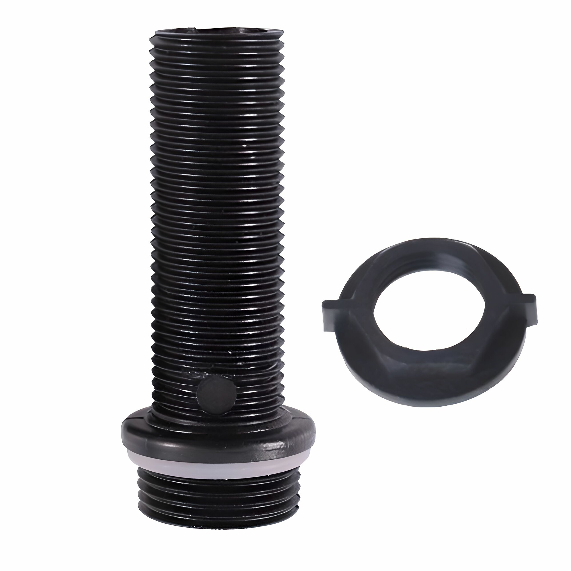 Втулка крепежная верхней душевой лейки Тропический дождь душевой кабины, резьба 3/4"-1/2", NEW ABS пластик, гайка и уплотнение в комплекте, тип 1