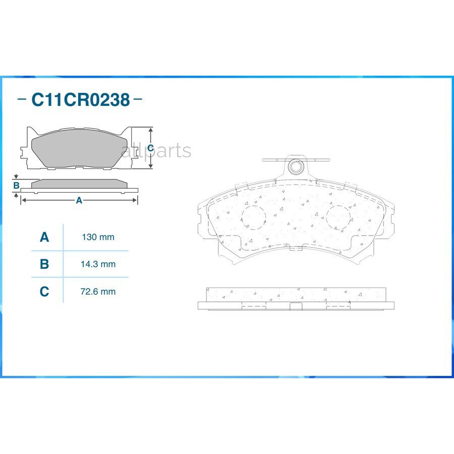 CWORKS C11CR0238 Тормозные колодки передние, Low Metallic