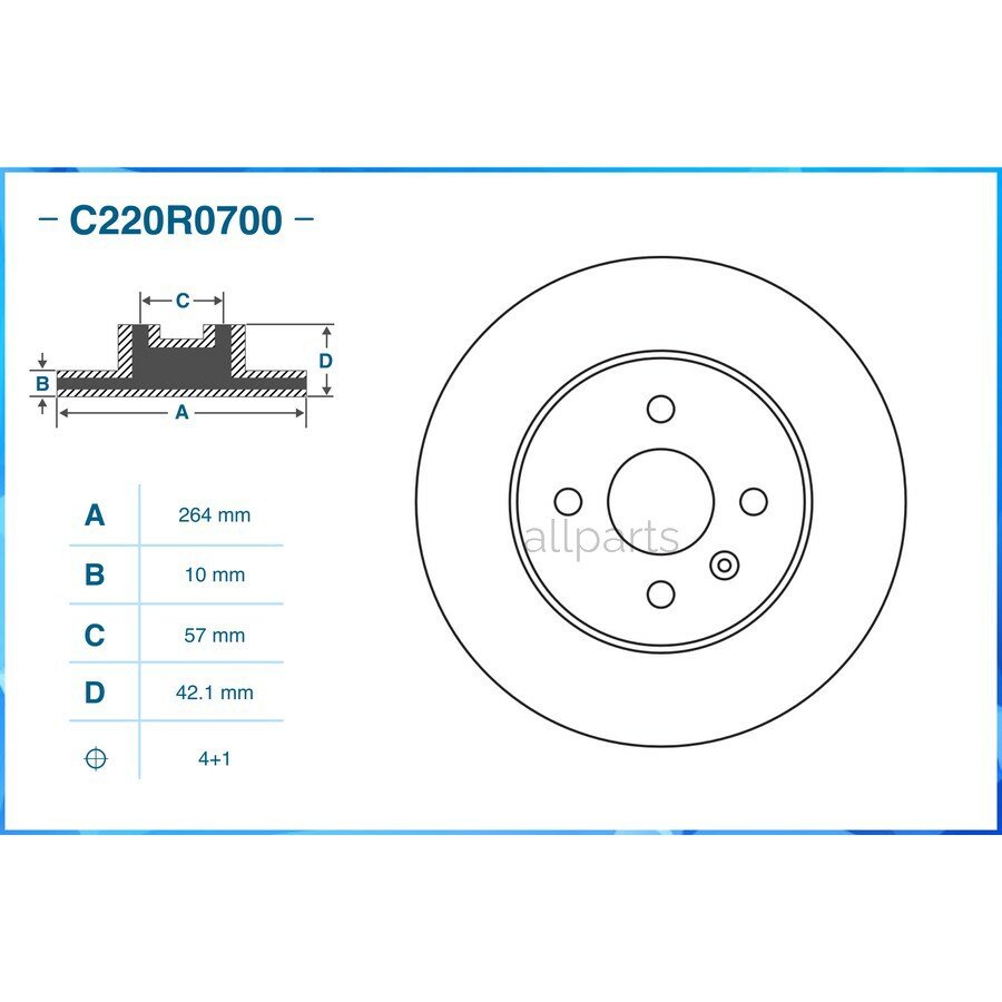 CWORKS C220R0700 Тормозной диск задний