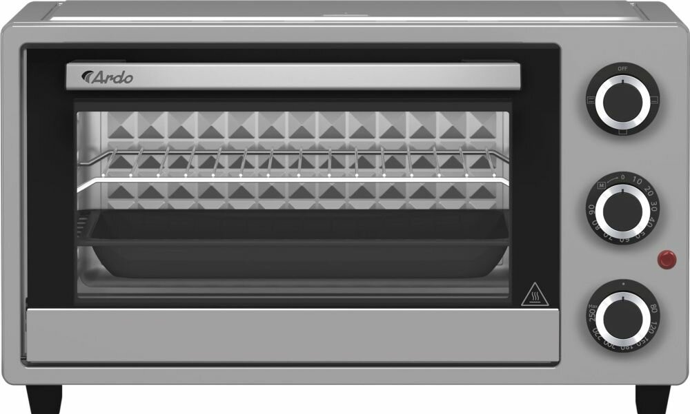 Мини-печь Ardo MO2531S2, 1500 Вт, серебристый/черный, 25 л, таймер