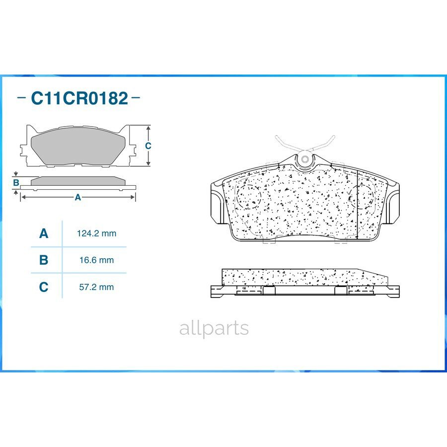 CWORKS C11CR0182 Тормозные колодки передние, Low Metallic (Замена для C11CR0201)
