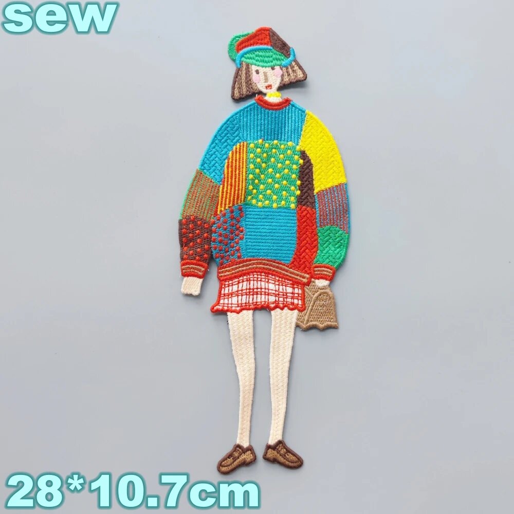 Модные женские значки с вышивкой, нашивка для девочек, Мультяшные аппликации с мультяшными персонажами, женские нашивки для одежды, аксессуары для рукоделия ID2210141