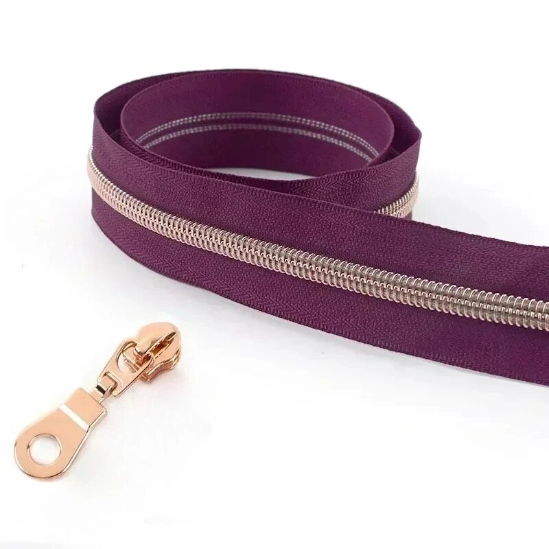 Нейлоновая лента на молнии Meetee 5#, 1-10 м Фиолетовый, KY377ZT179-M003, 5Meters5PcSliders