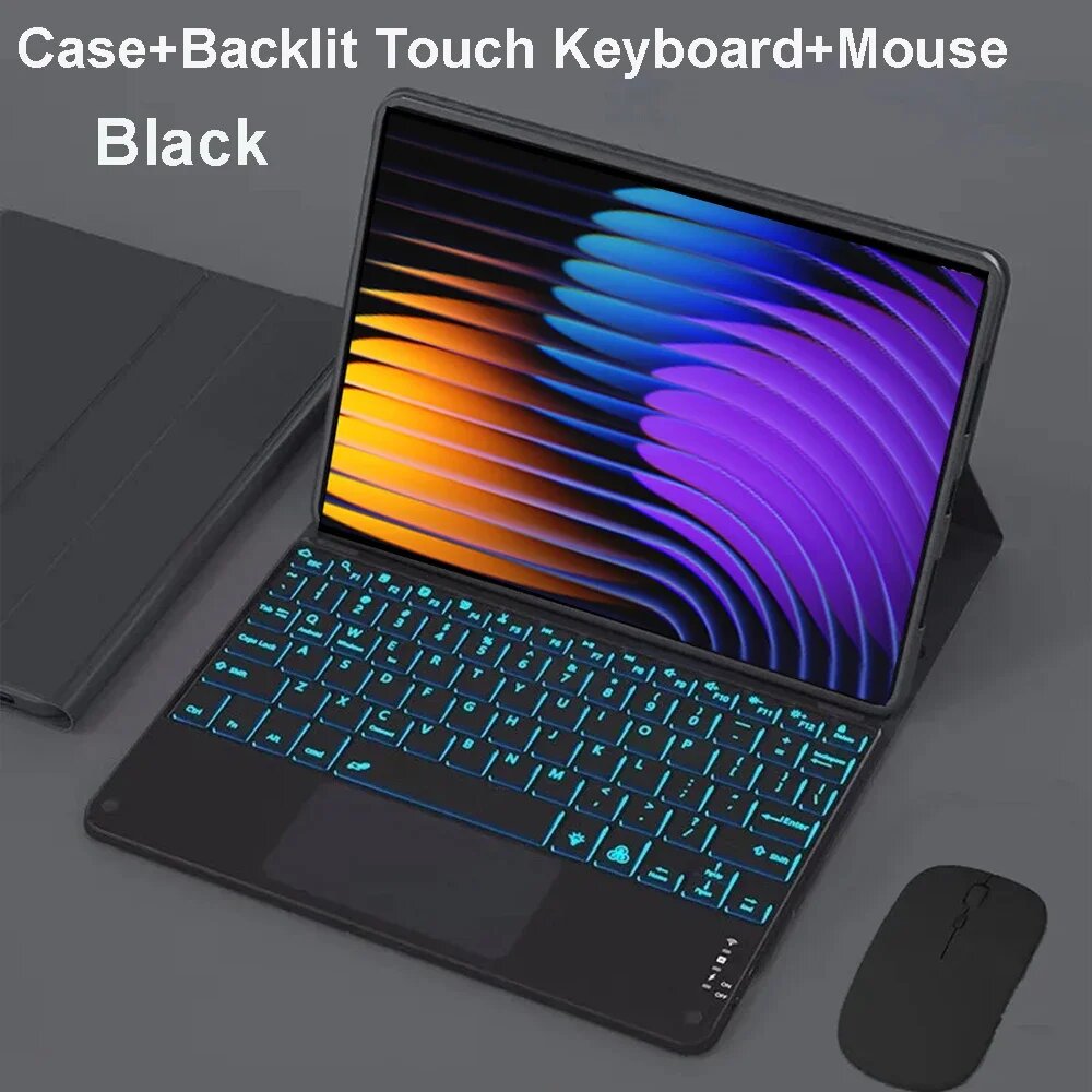 Чехол с клавиатурой HUAIBX для Xiaomi Pad 7/7 Pro 11,2 дюйма English keyboard, Black D backlight