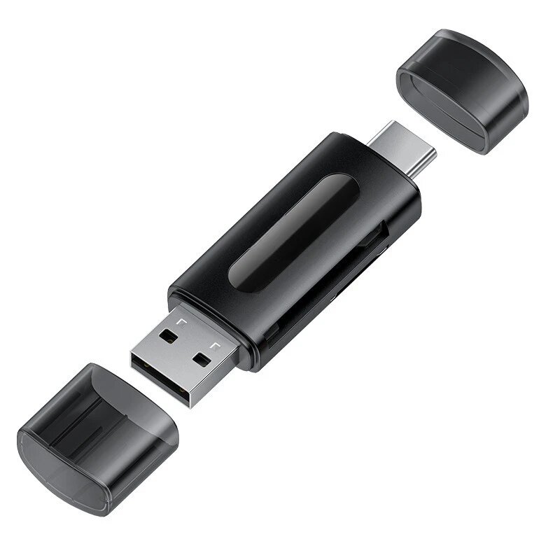 Многофункциональный кардридер 4-в-1 USB Type-C черный