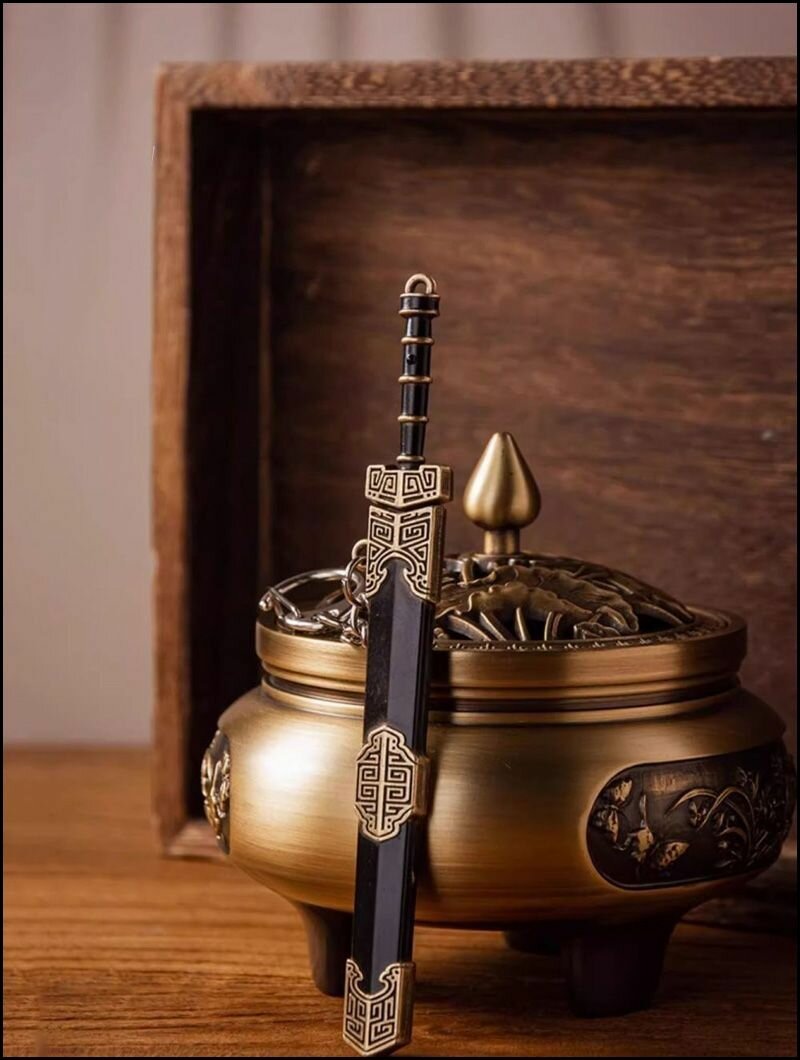 Мини меч 12 см металлический брелок коллекционная модель меча Цинь, Хань и Тан исторические мечи