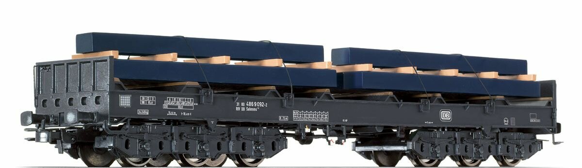 L235764 LILIPUT Шестиосный вагон с грузом стальных балок тип Sahmms, DB, Ep.IV, H0 1/87