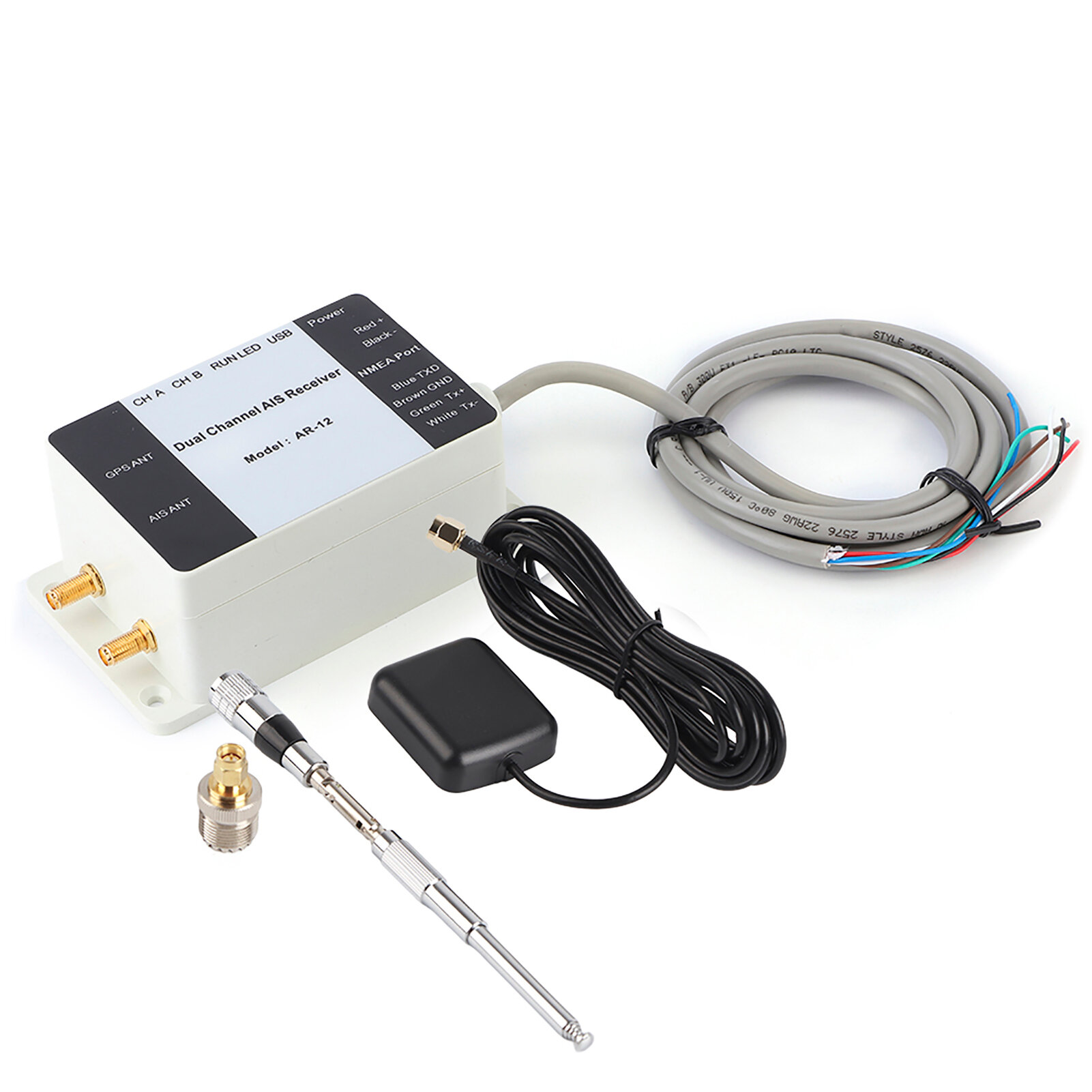 AR 12 Двухканальный AIS Приемник GPS USB для Яхт, Компактный и Легкий, Дальность до 28 морских миль, 100% Новый