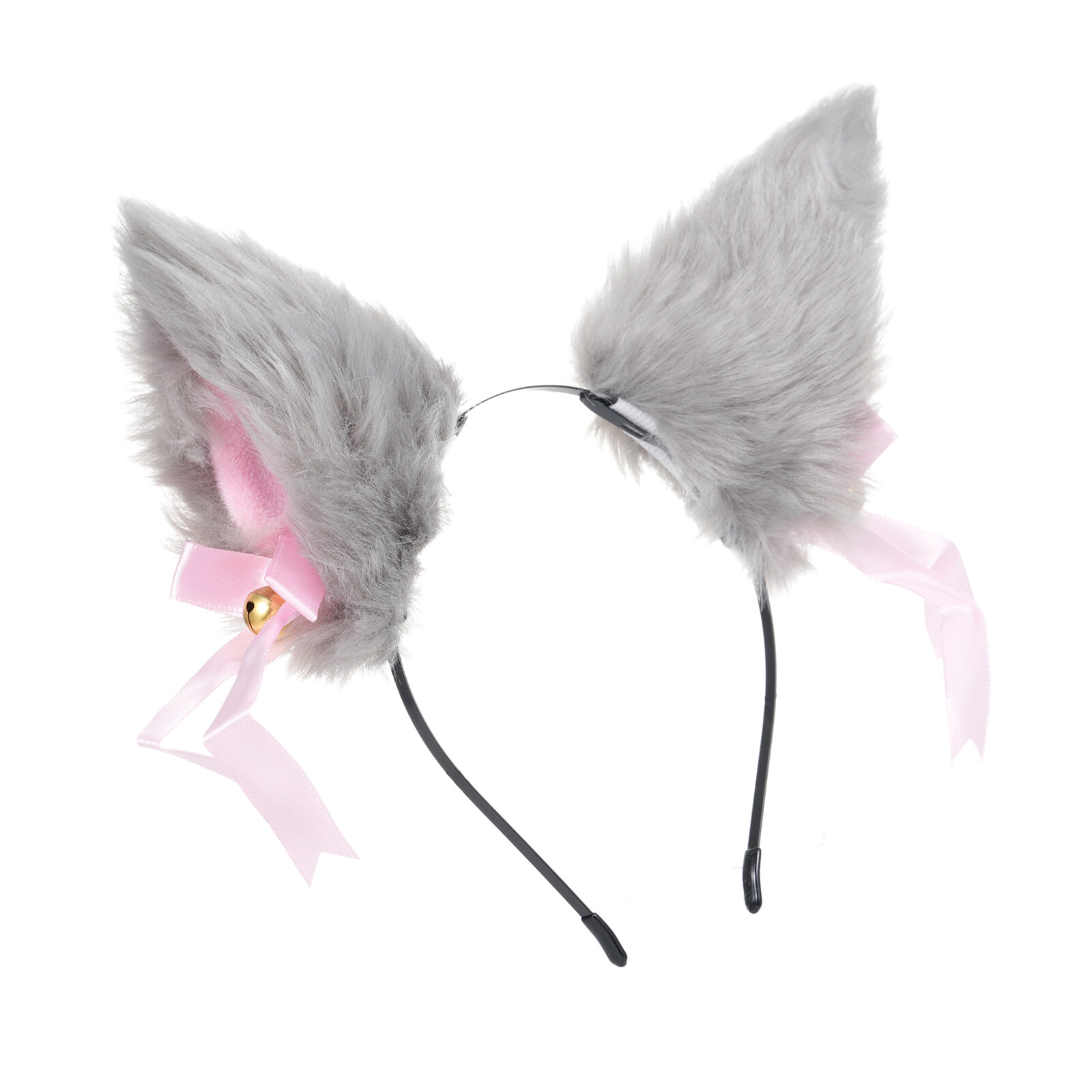 Плюшевая заколка с лисьими ушками (мягкая лента)