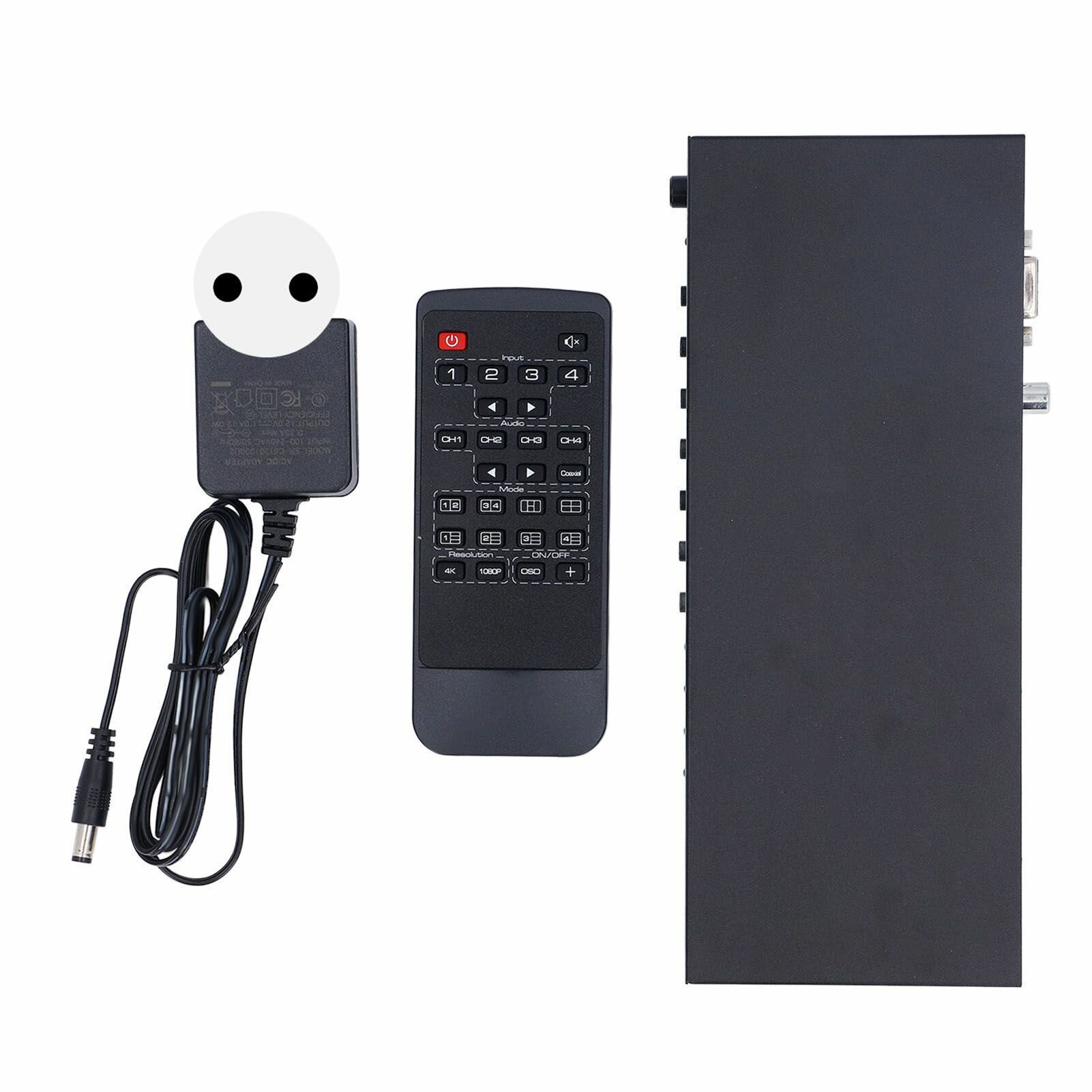 HDMI квадро-сплиттер 4x1, 4K, многопользовательский