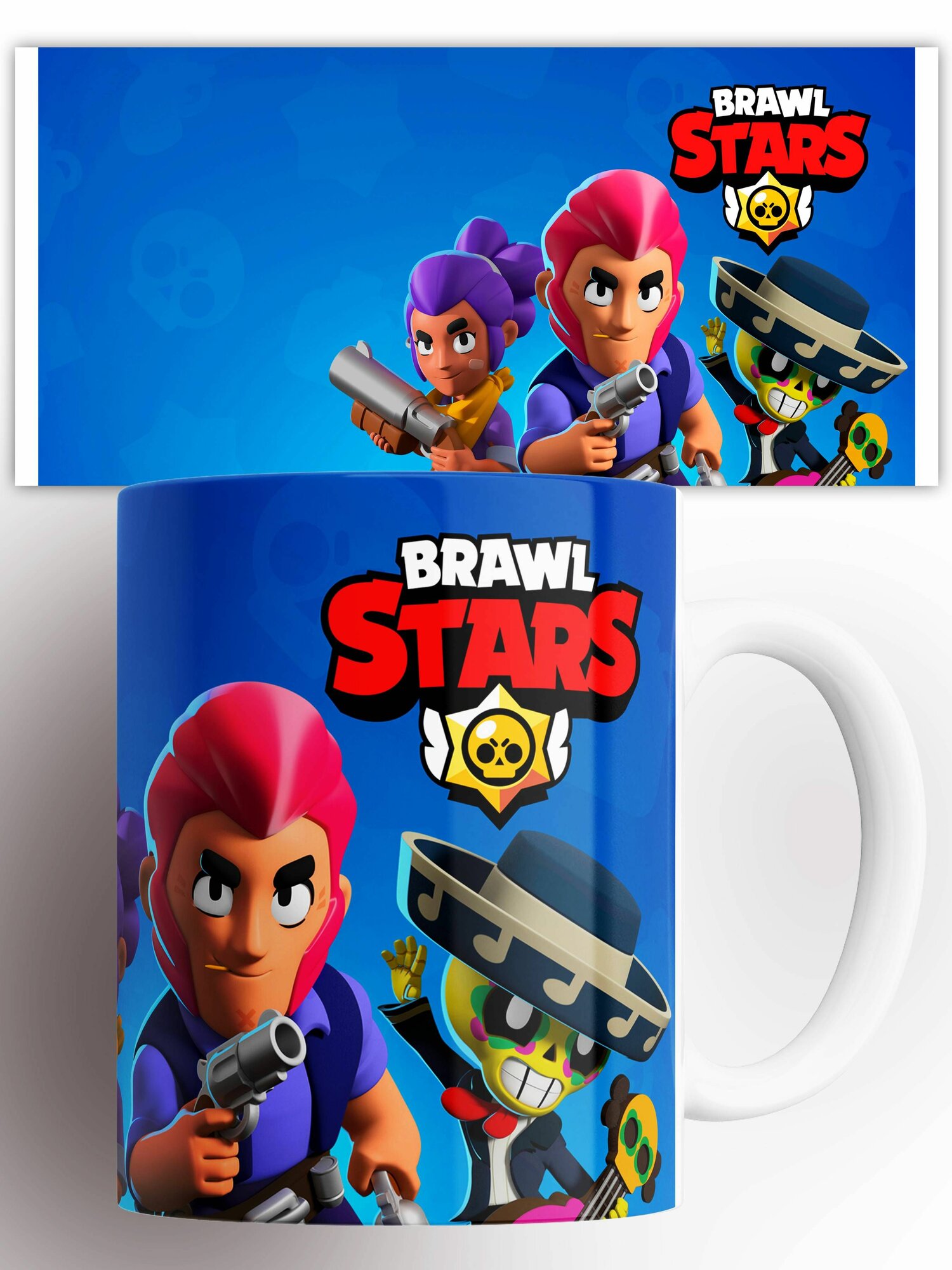 Кружка Бравл Старс Brawl Stars Кольт Шелли и Поко 330 мл