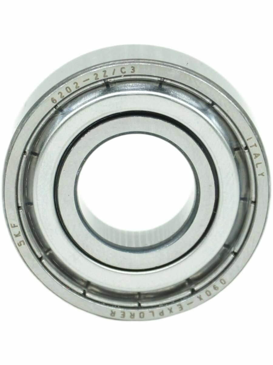Подшипник 6202-2Z/C3 SKF (15x35x11 мм) шариковый радиальный, высокооборотистый с тепловым зазором для генератора, стартера и электроинструмента, 1 шт. — фото 1