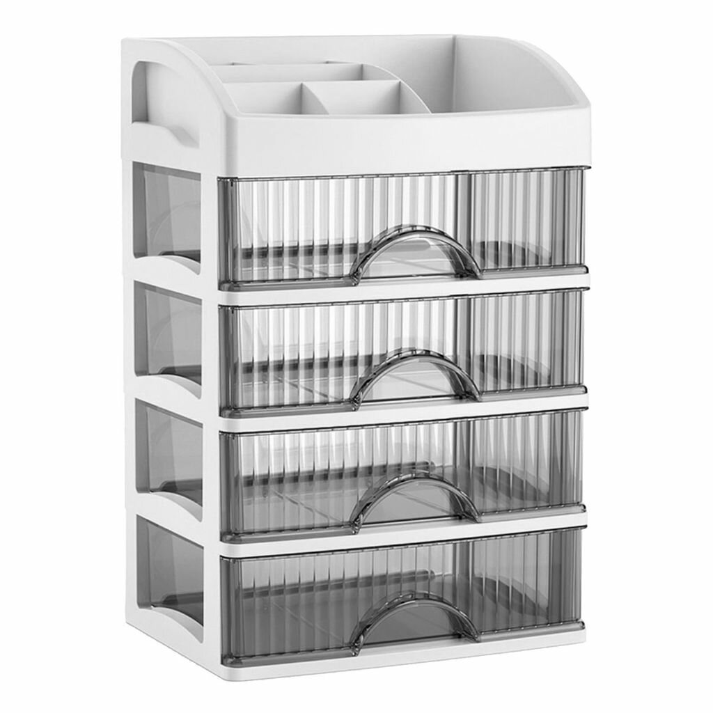 (1 шт.) Настольный шкаф для хранения с выдвижными ящиками-белый-5 слоев