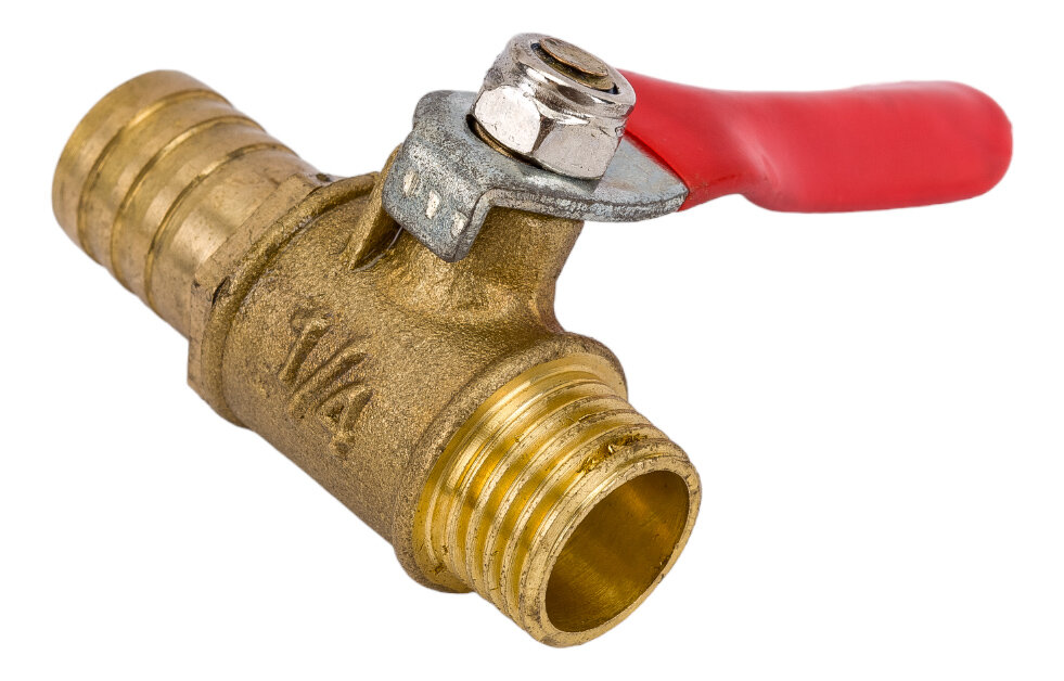 Pegas pneumatic Краник латунный елочка резьба наружная 1/4" MX 12 mm 4416