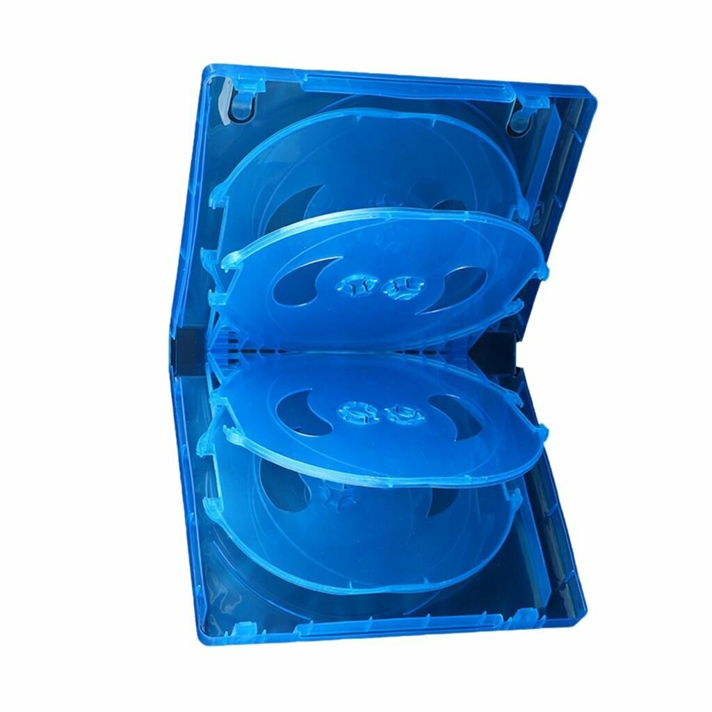 Коробка для компакт-дисков из 10 частей, пластиковая хранения компакт-дисков, DVD-синий