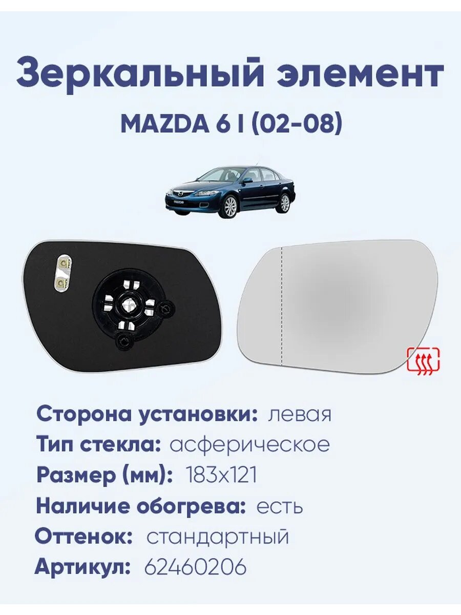 Зеркало MAZDA 6 I (02-08) 62460206