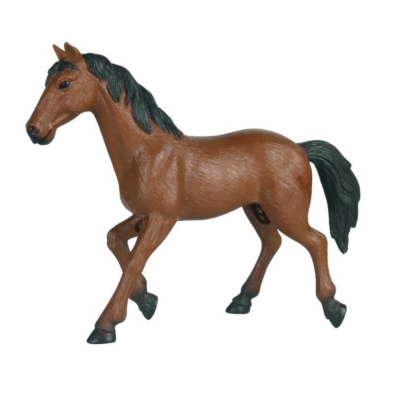 (1шт) Имитационная статическая лошадь с потной кровью лошади Maxima farm horse animal model-коричневая