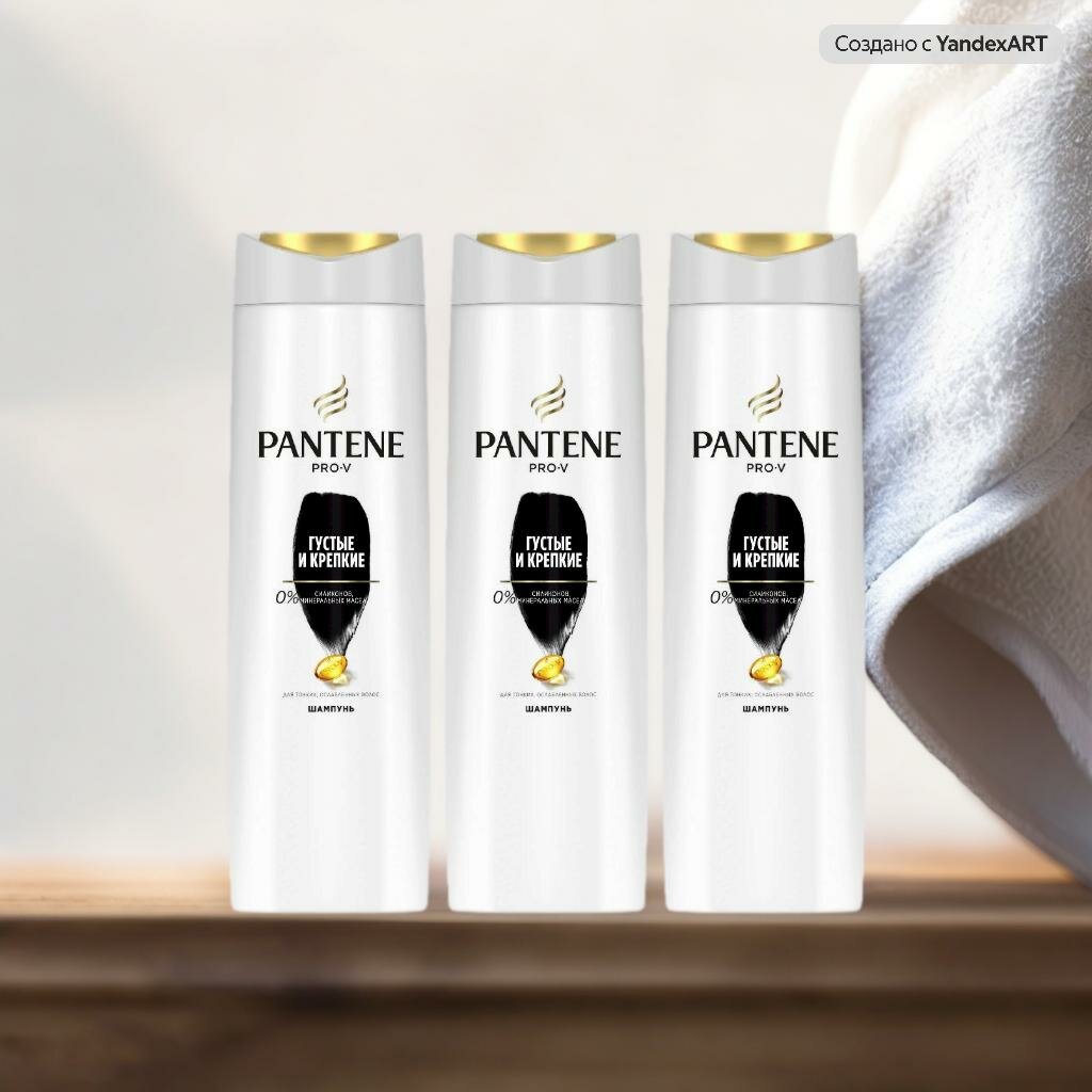 Шампунь для волос Pantene Pro-V Густые и крепкие, для тонких и ослабленных волос, 400 мл, 3 шт
