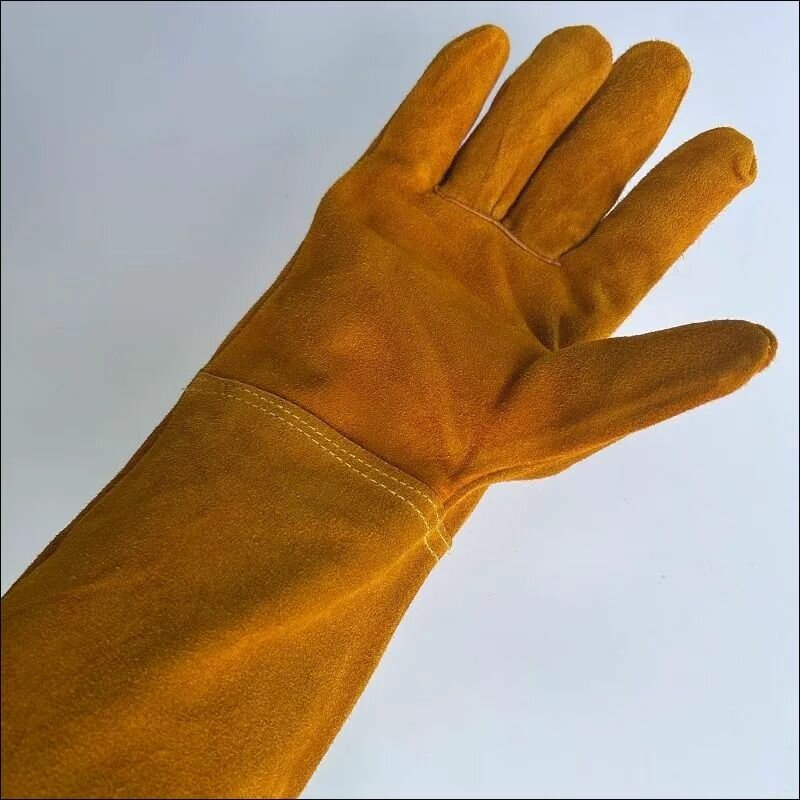 Сварщик, 14 Inches, водителя, двухслойные сварочные перчатки, износостойкие, термостойкие рабочие перчатки, мягкая кожа