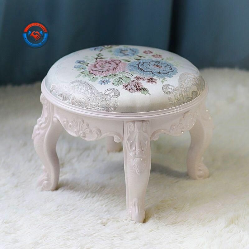 Европейский круглый дизайнерский табурет без спинки, универсальная банкетка для туалетного столика, спальни и прихожей, каркас ABS-пластик, обивка мягкий турецкий велюр