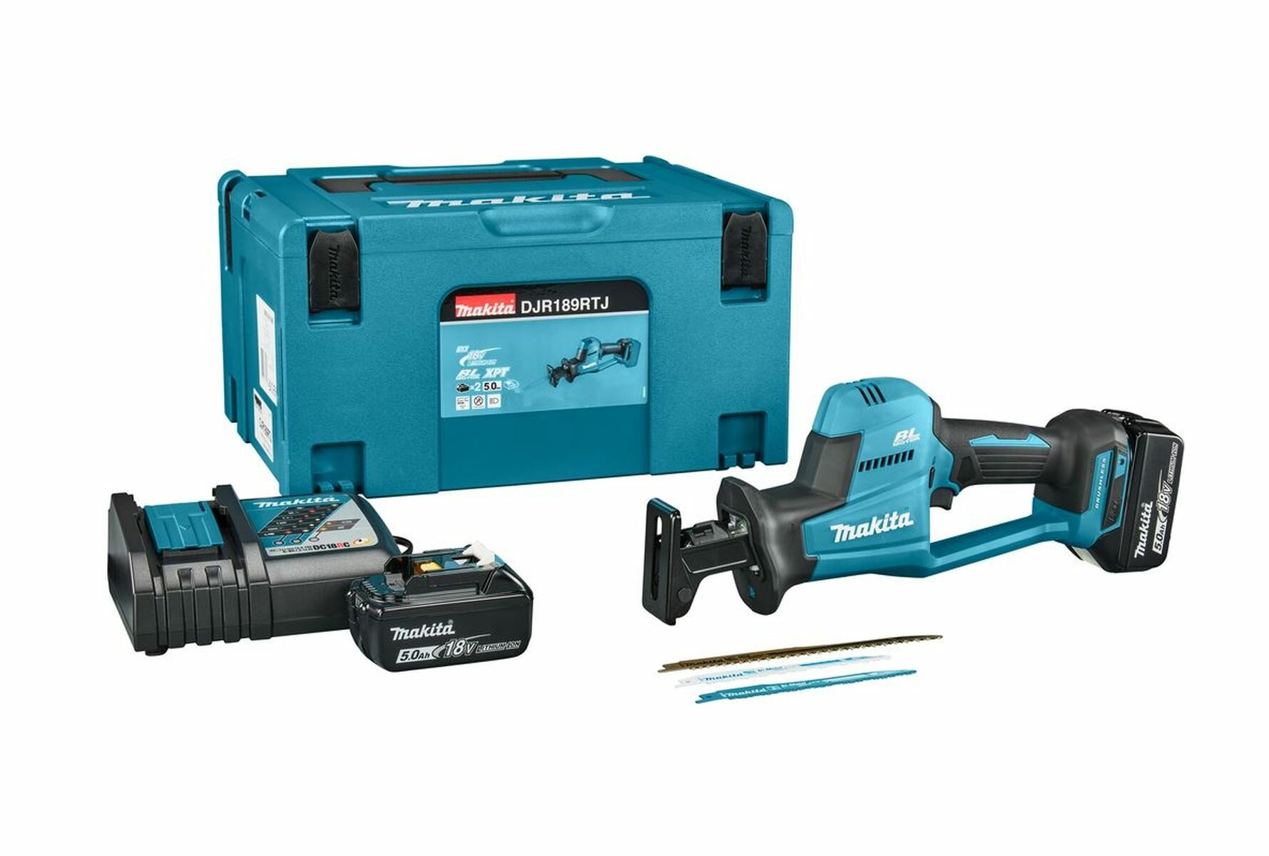Пила сабельная Makita DJR189RTJ 18В LXT 3100 ход/мин. ход 22мм. (2АКБ 5Ач, З/У, кейс)