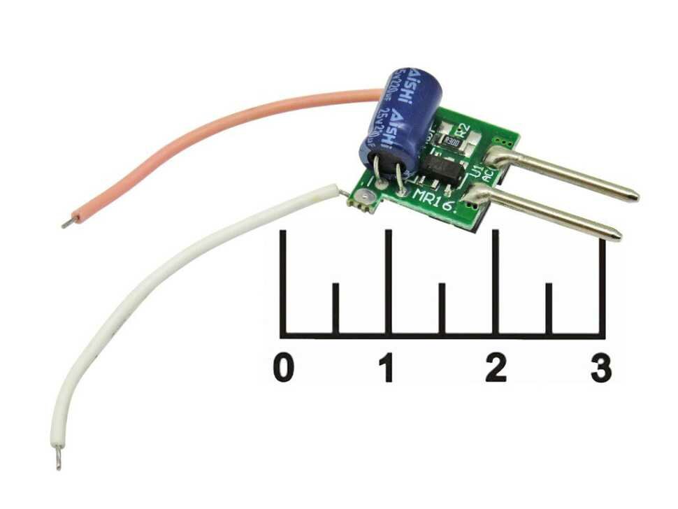 Драйвер светодиода 300mA/ 3-12VDC 12VDC 3*1W
