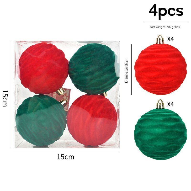 Новогоднее украшение: ПВХ-шар с зеленым флоком, подвесное украшение для елки, декор для создания атмосферы в магазине,
