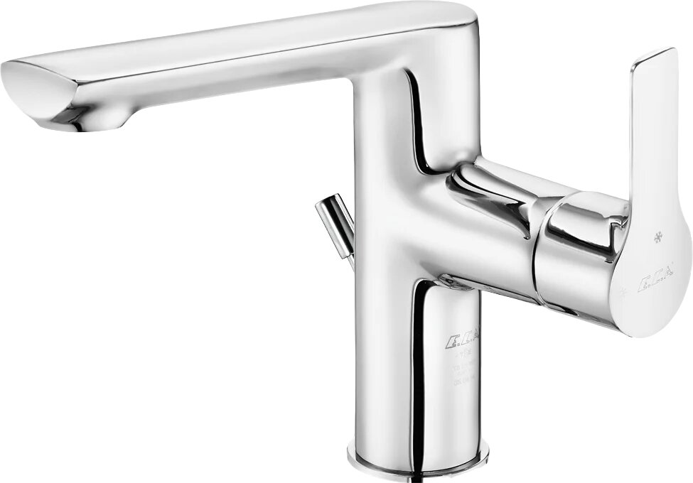 Смеситель для раковины E.C.A. Luna 102108973EX хром, глянцевый, кран для ванной в раковину, из латуни, рычажный, с керамическим картриджем, с донным клапаном