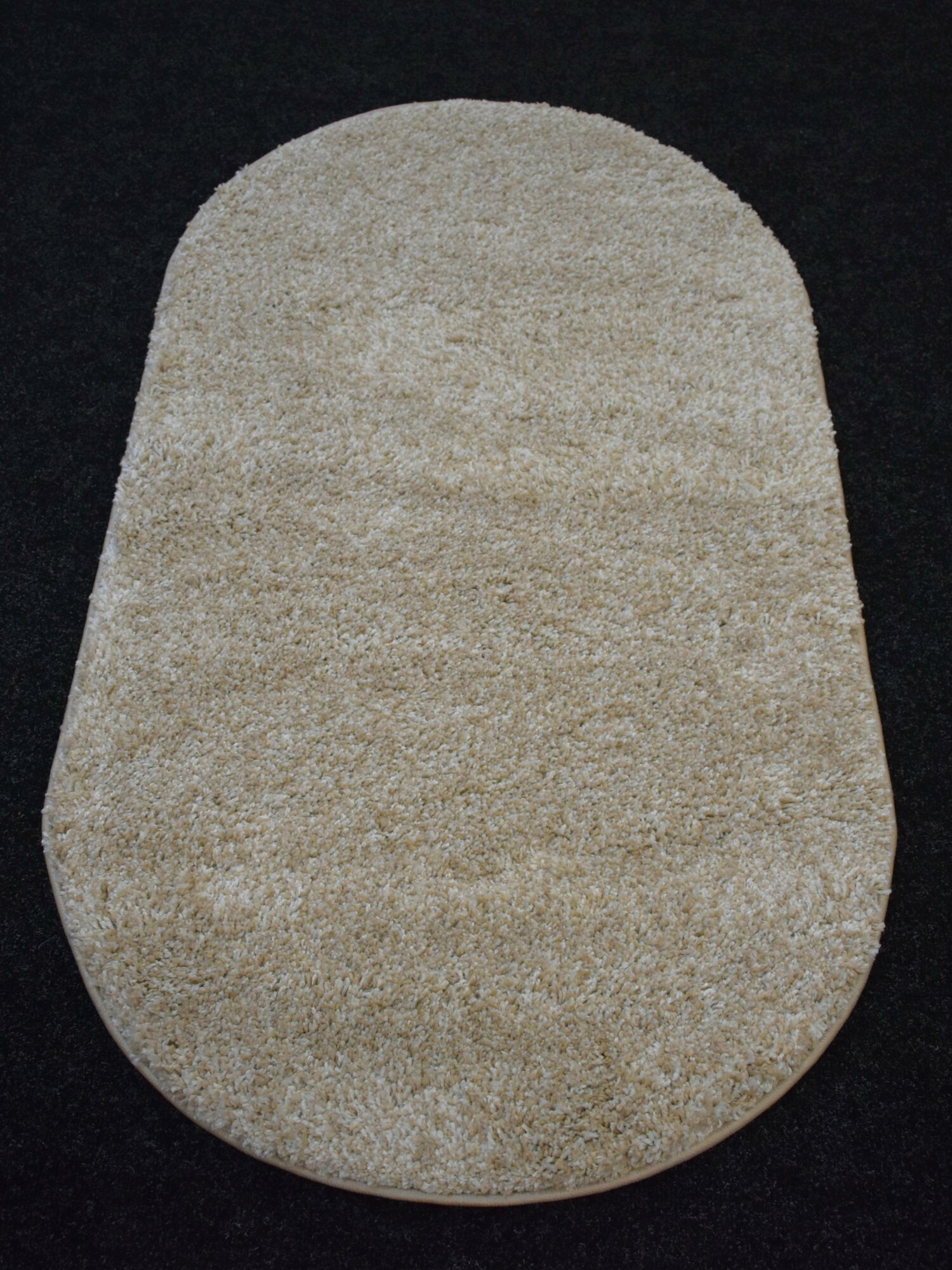 Ковер на пол овальный пушистый, прикроватный, в спальню, гостиную, детскую, на кухню, светлый меланж, 1.6*2.3 м