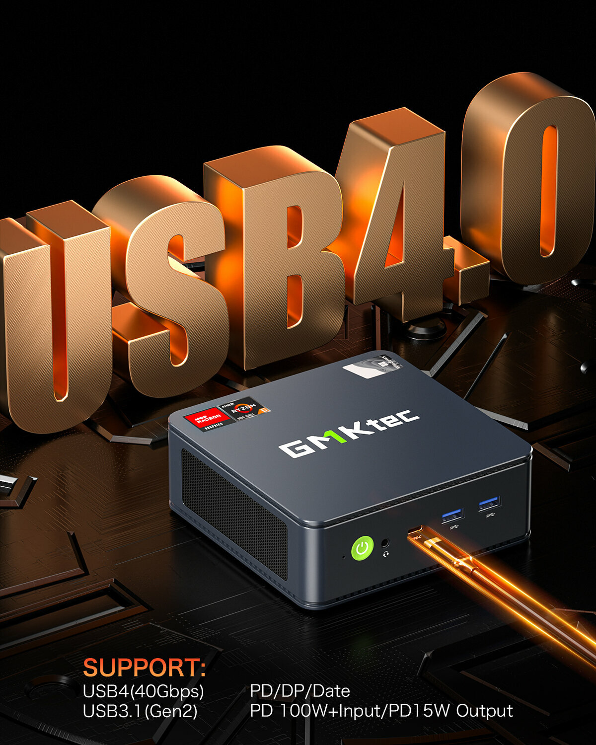 Мини ПК GMKtec M6, AMD Ryzen 5, 32Гб ОЗУ, 1ТБ SSD, Windows 11