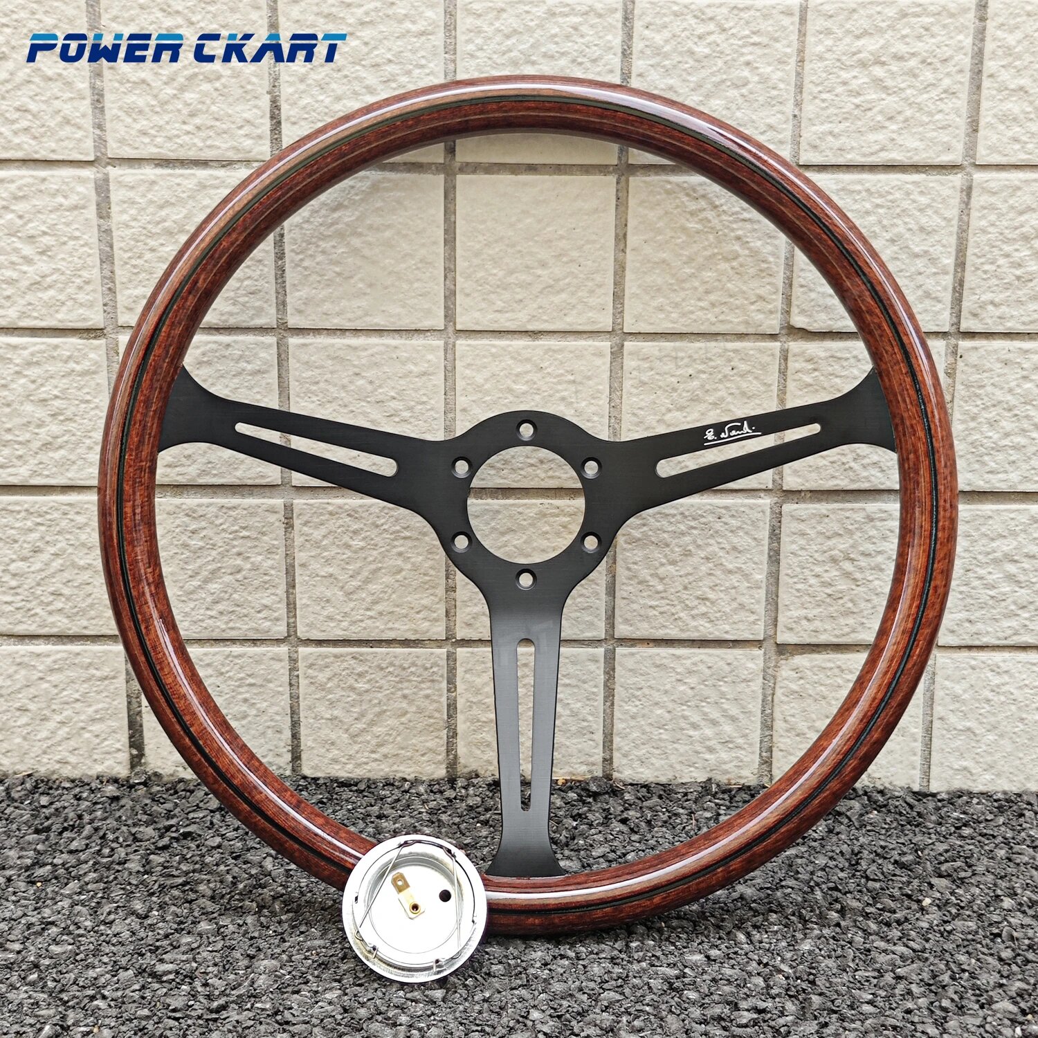 15-дюймовый классический деревянный руль JDM, винтажный спортивный деревянный руль для черный