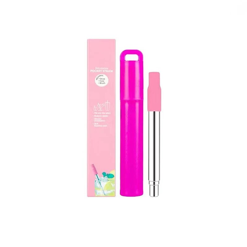 Телескопические трубочки из нержавеющей стали Portable Straws