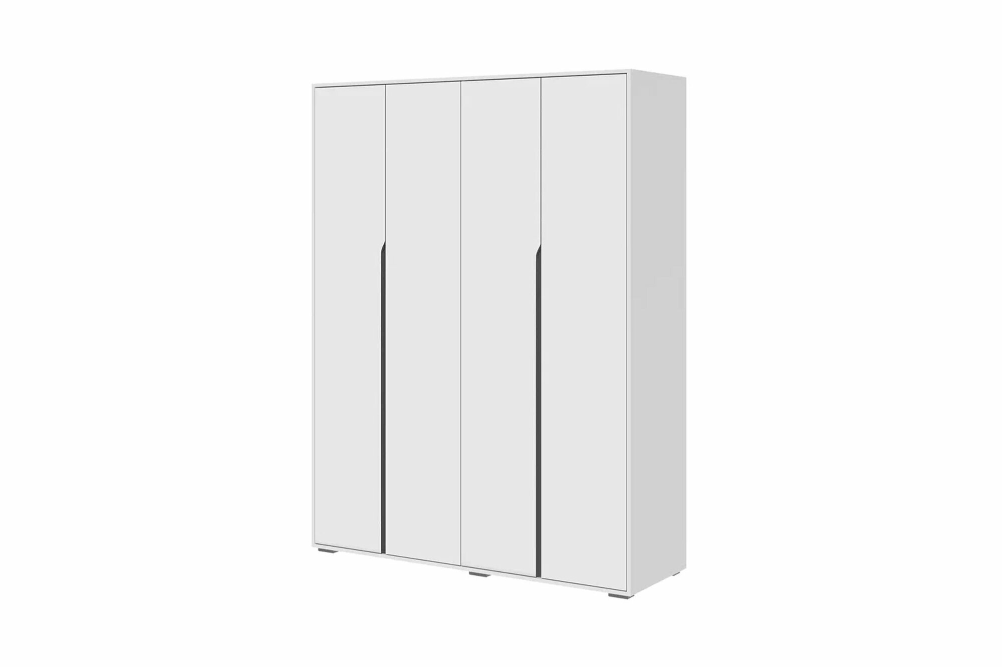 Шкаф для одежды Нонтон Алиса, 160x52x210 см, 5 полок, белый / белый гладкий