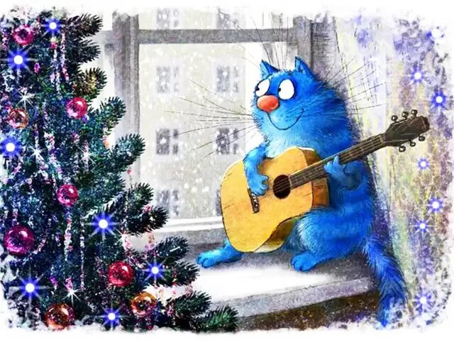 Алмазная картина «Кот» Huacan Синий, Full Square 40X50cm, 3400