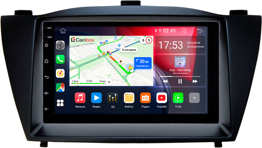 Штатная магнитола Hyundai ix35, Tucson II 2011-2015 Canbox 4/64 Android 10 (GTR7-RP-HDI35-32) (IPS, DSP, CarPlay)