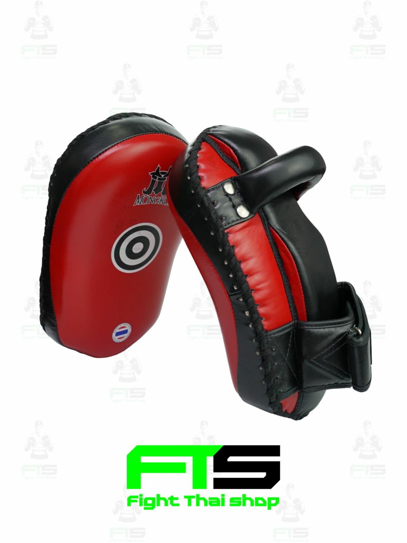 Макивара тренировочная, кик-пэды Mongkol красные/черные KGM02