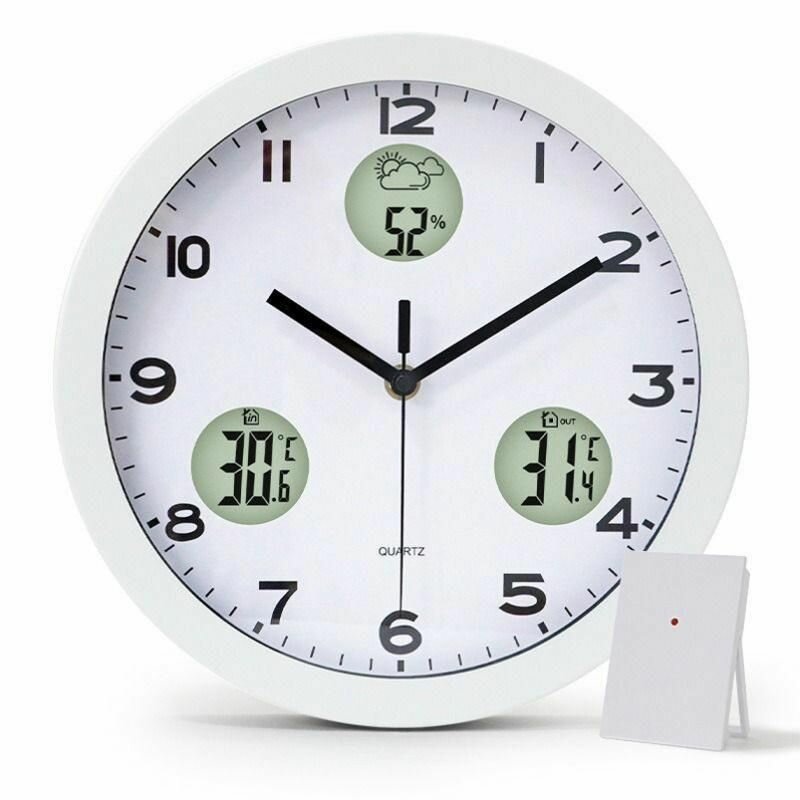 Часы настенные Bresser MyTime io NX Thermo/Hygro, 30 см, фиолетовые