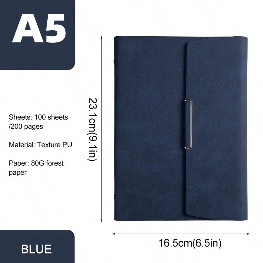 Многоразовый блокнот из искусственной кожи A5 NA001 Темно-синий, Темно-синий
