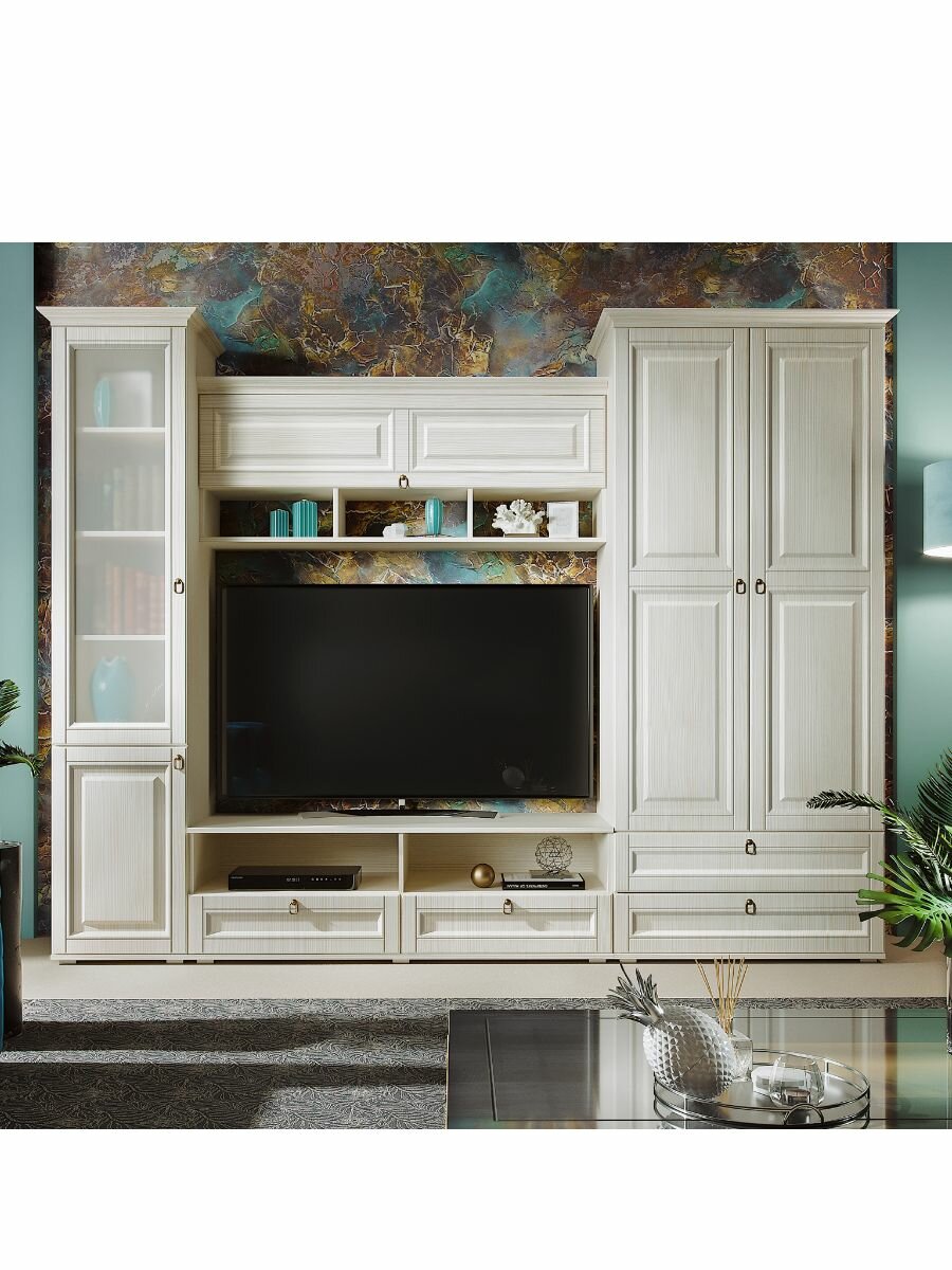 Гостиная Престиж 1 Вариант №3 МДФ, Сандал светлый, МИФ