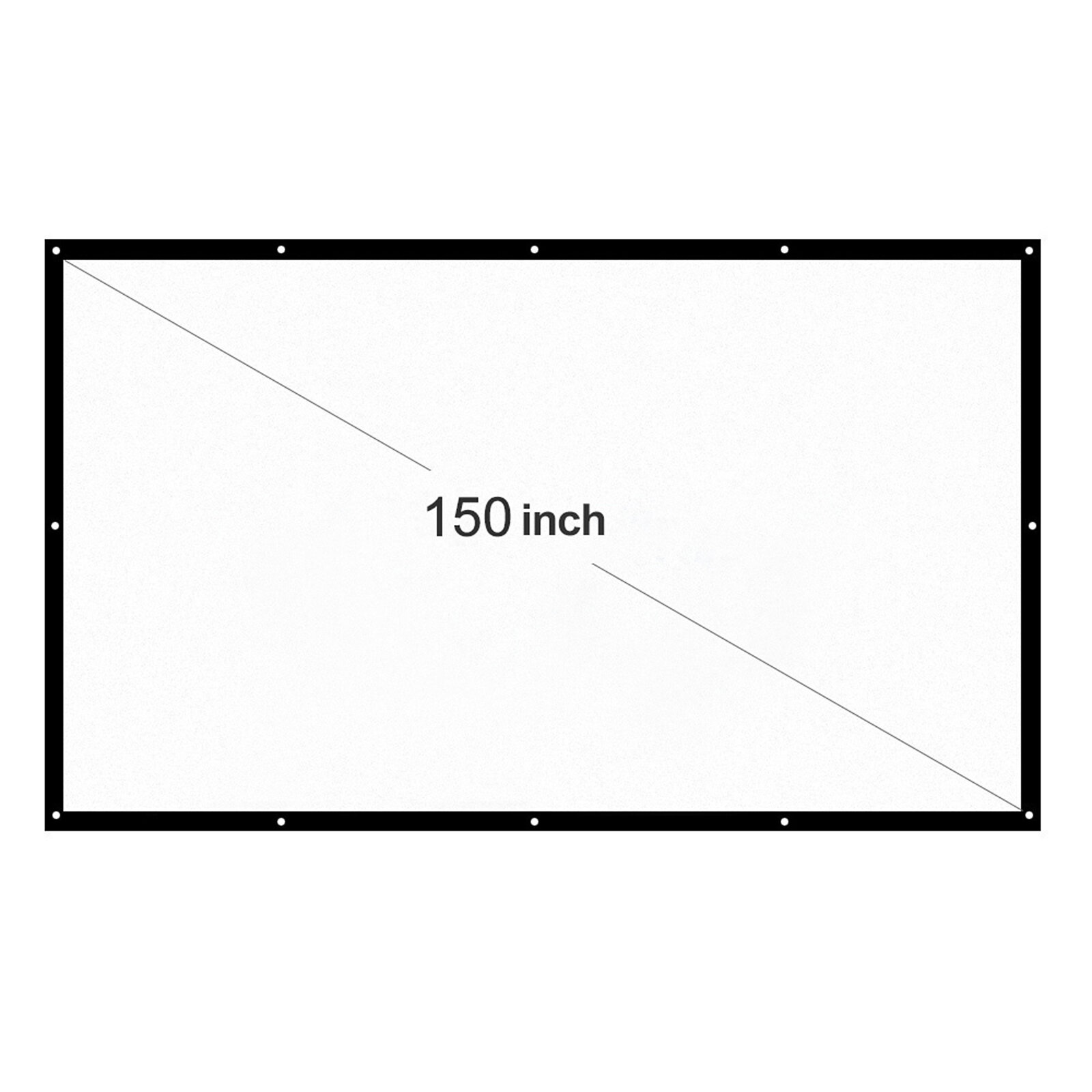 H150 150' Портативный проекционный экран HD 16:9 белый дакрон 150 дюймов, складной, настенный, для домашнего кинотеатра, офиса, просмотра фильмов в помещении и на открытом воздухе