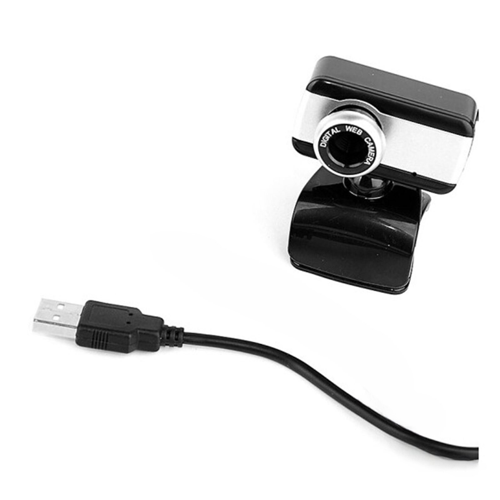 Веб-камера USB 2.0 480P со встроенным микрофоном для ноутбука, компьютера, ПК, настольного компьютера, клип-он, черный цвет, разрешение 640x480, 30fps, длина кабеля 109см, материал ABS, 1 шт.