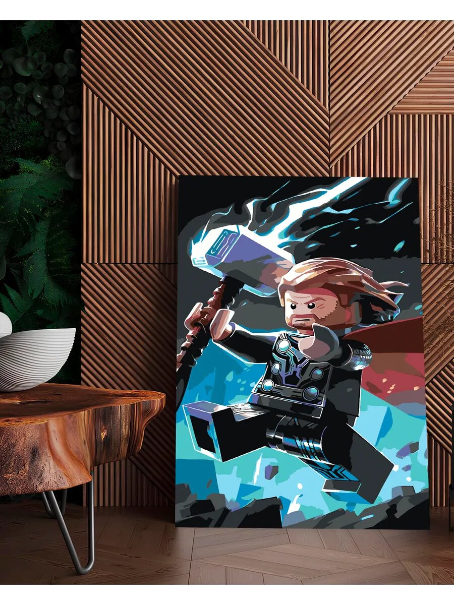 Картина по номерам Тор_Лего_Мстители_Мультяшный