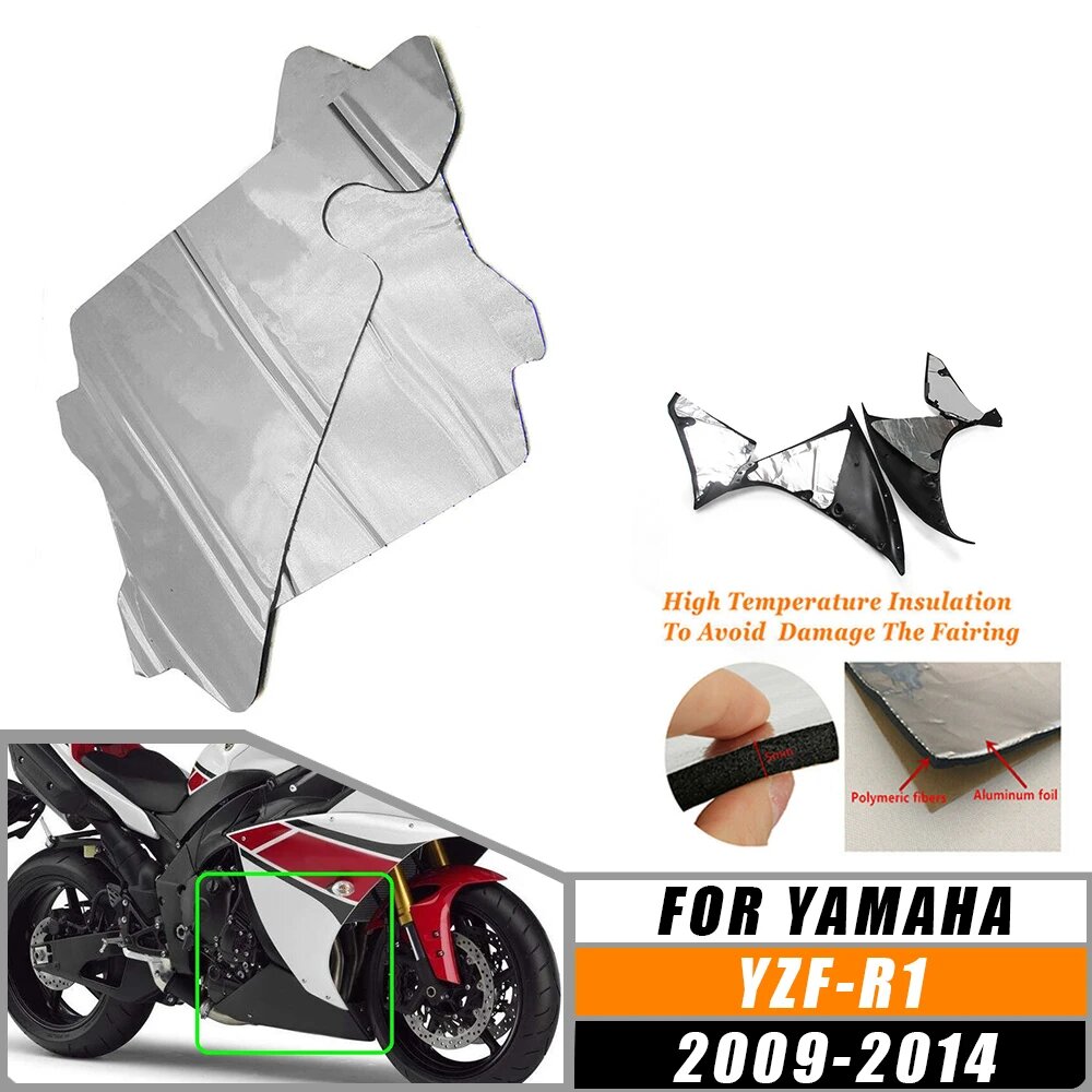 Для 2009-2014 YAMAHA YZF-R1 YZF R1 2013 2012, теплозащитный коврик для мотоцикла, предварительно вырезанный обтекатель живота, изоляционные защитные аксессуары
