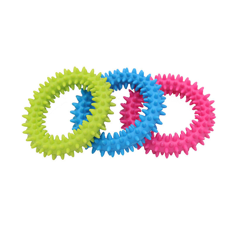 Amazon Dogs игрушка набор TPR грызть игрушка домашнее животное Обычный синий 9.5cm маленький колючий круг