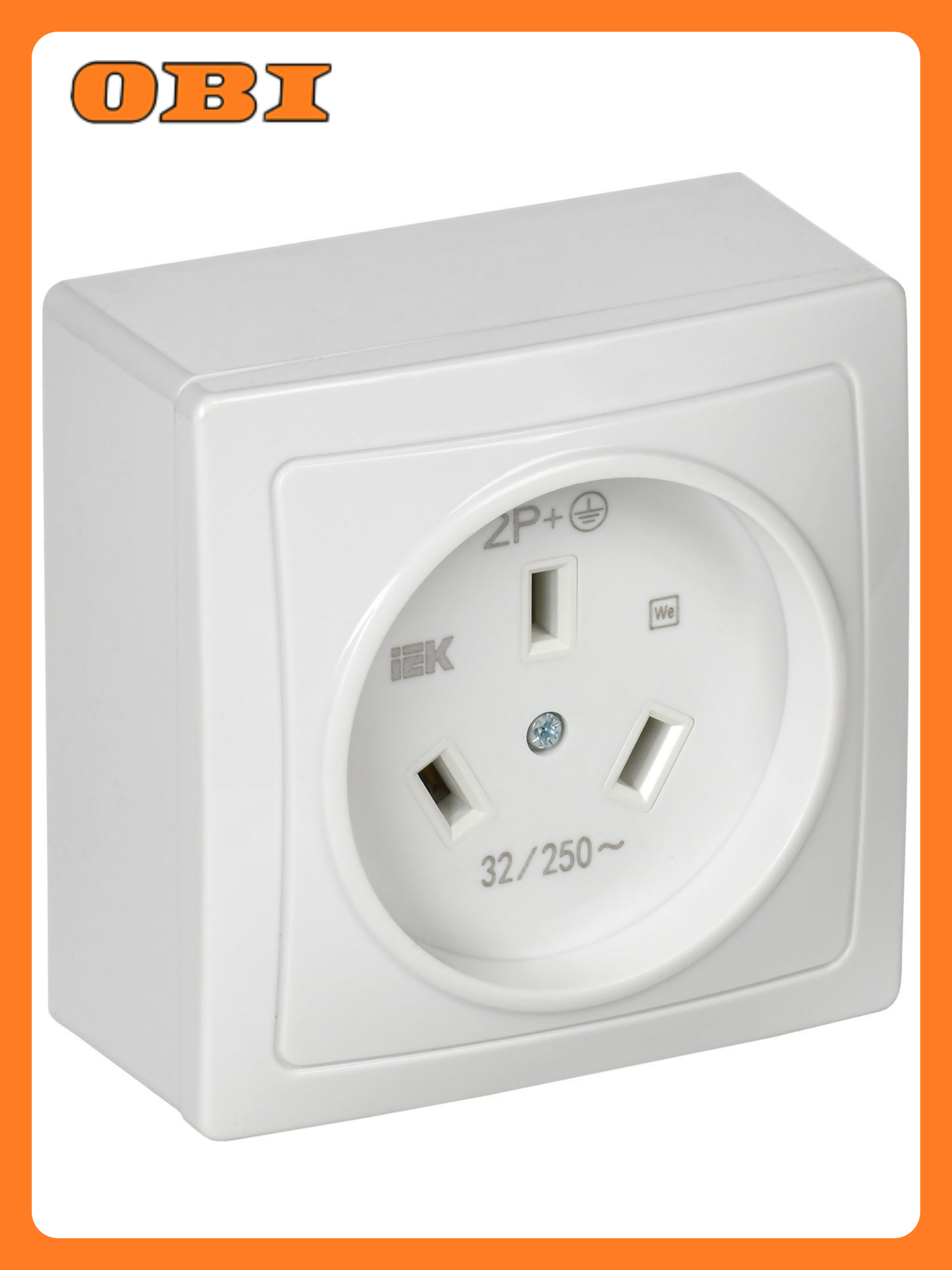 Розетка IEK Рпл10-К, для плиты, с заземлением, белая, пластик, 32A