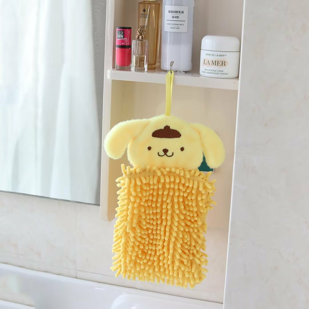 Милое полотенце из синели, подвесное, кухонное полотенце для дома, впитывающее полотенце для ванной и туалета, носовой платок с мультяшным рисунком.