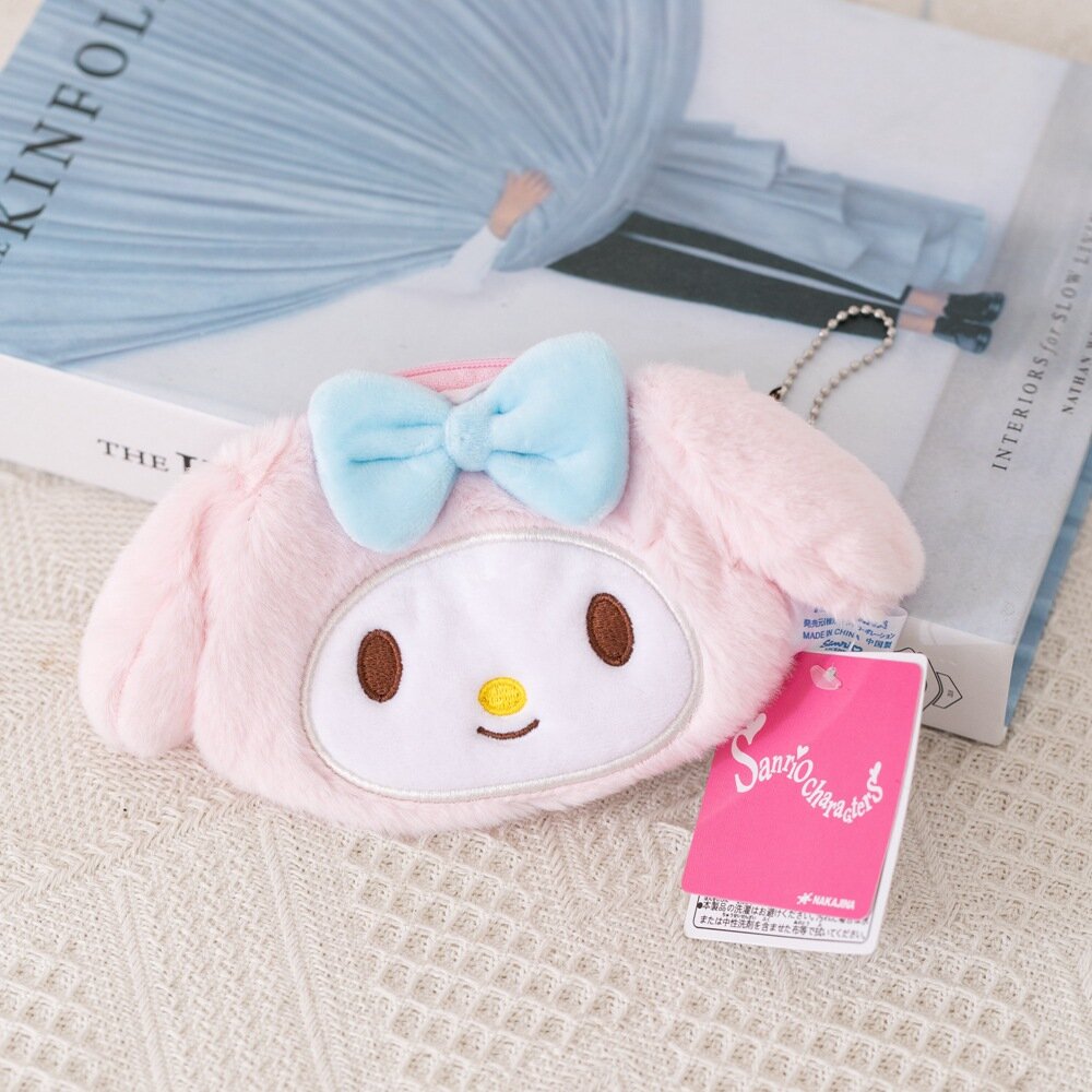 Мягкий плюшевый кошелек в корейском стиле для студенток, модная маленькая сумочка, брелок для рюкзака, чехол для хранения наушников.