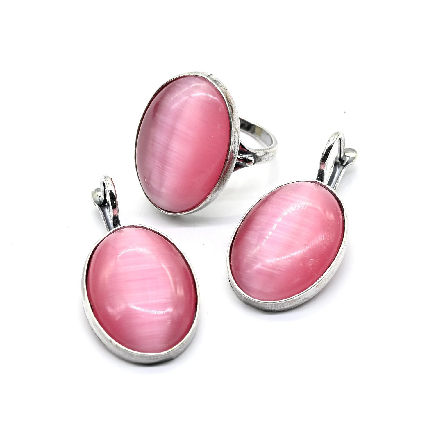 Комплект бижутерии: кольцо, кошачий глаз